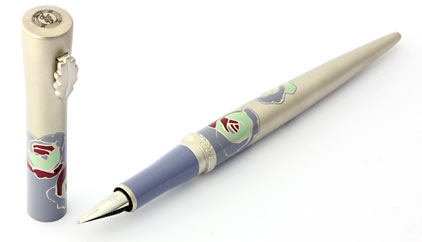 Stylo plume parme bordeaux Néo Roses de « Inès de la Fressange